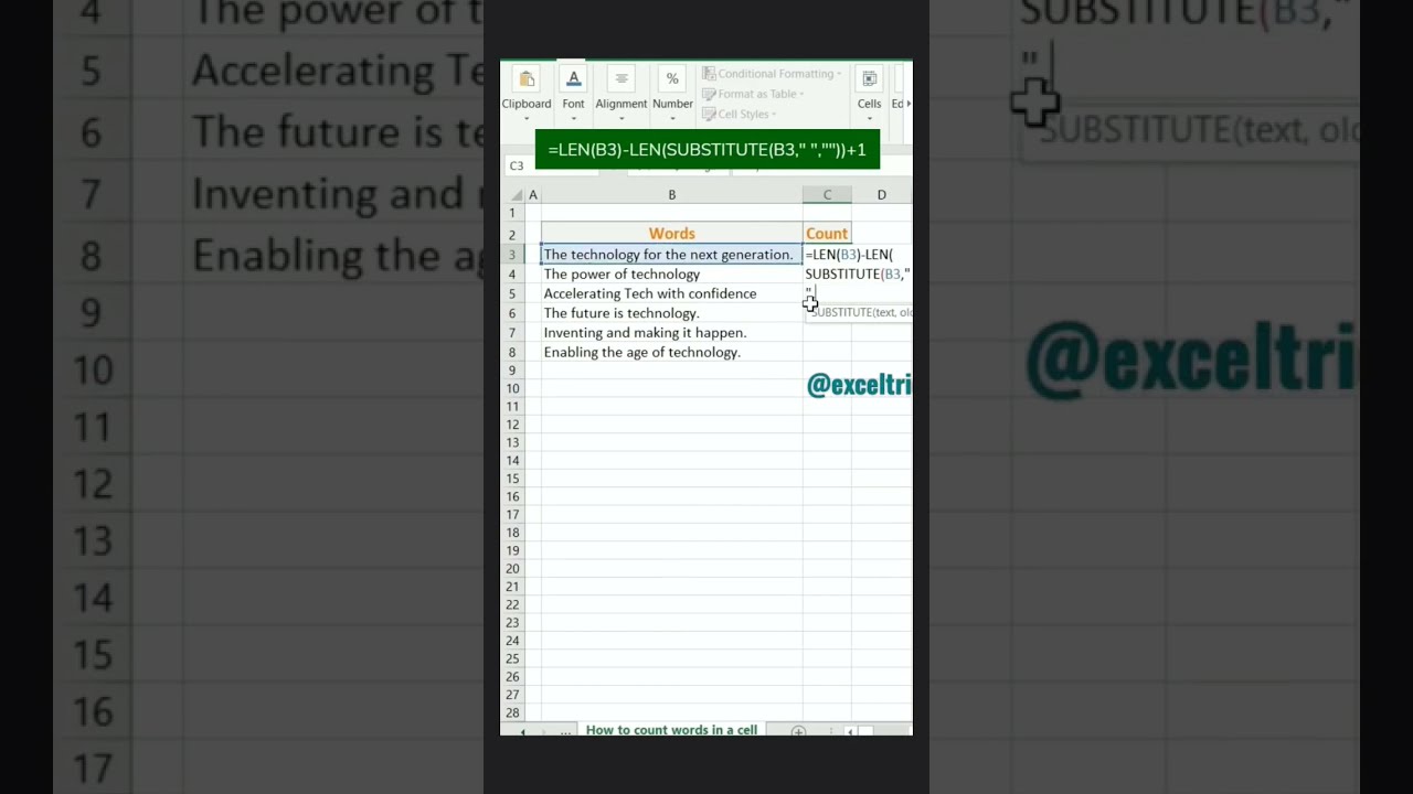 How To Count Words In A Cell Words Count In Excel YouTube How To Count Words In A Cell Words Count In Excel YouTube