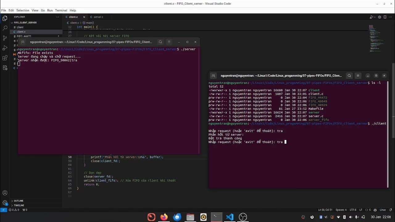 Linux programming - FIFO: the project order and manage in a Café - YouTube