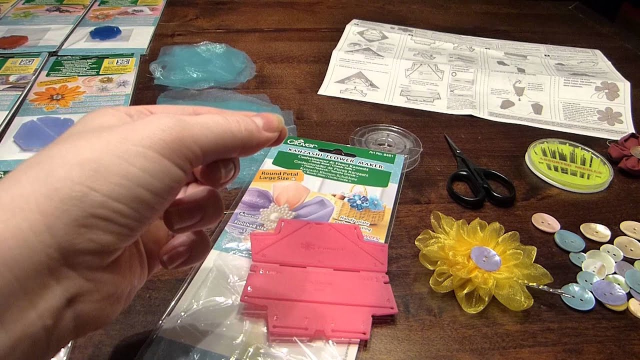 Clover Kanzashi Flower Maker - Teil 1 - YouTube