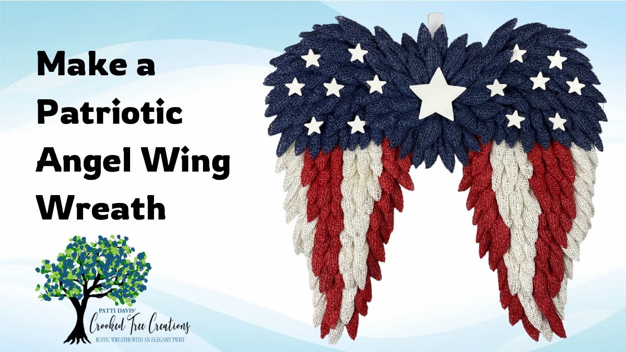 How to Make a Patriotic Angel Wing Wreath - YouTube