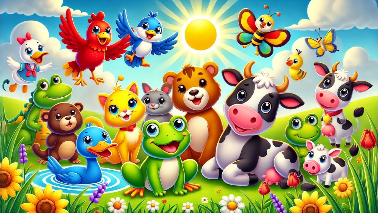 Colorful Animal Song for Kids! 🎶 Learn Colors & Animals with Fun Music ...