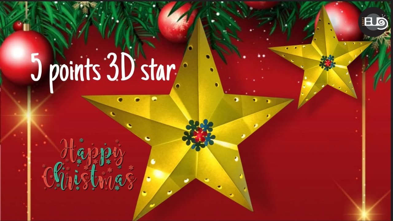 Five points Christmas 3D star | Paper Star for Christmas decoration ...