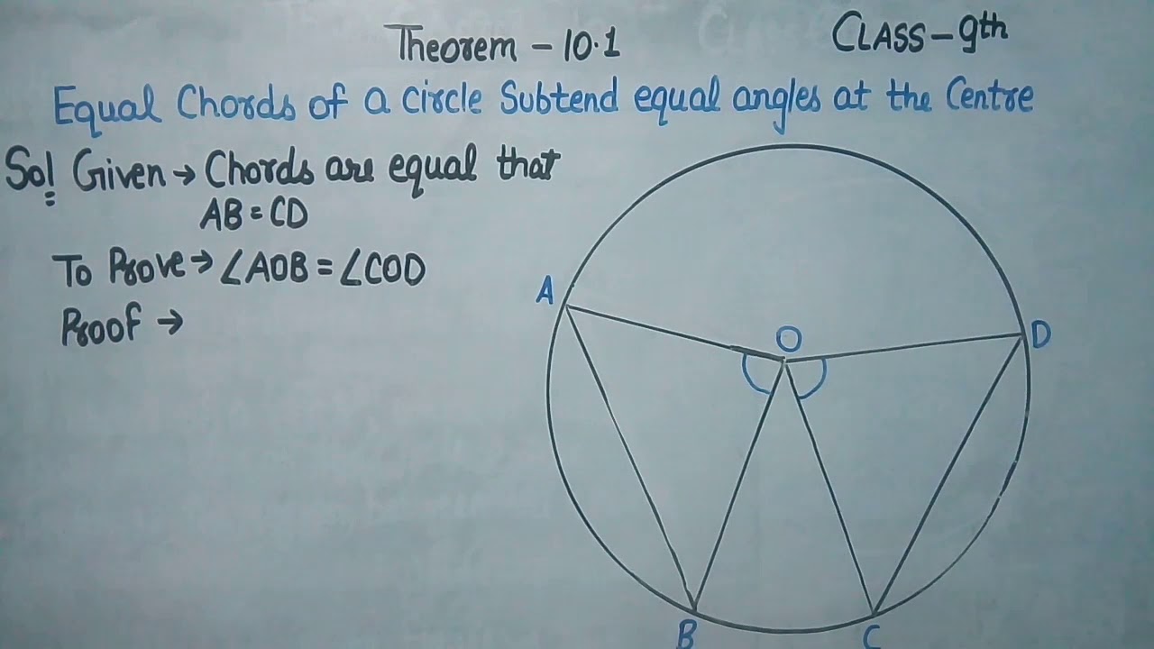 NCERT Mathematics Class-9th C-10 (Circles) Theorem -10.1 - YouTube