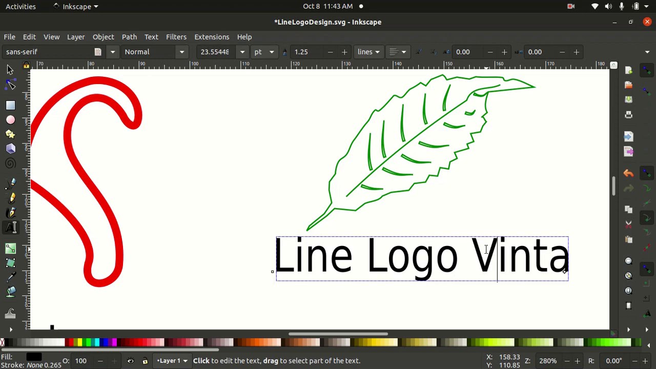 How to Create Simple Line Logo Design: Inkscape Video Tutorial using ...