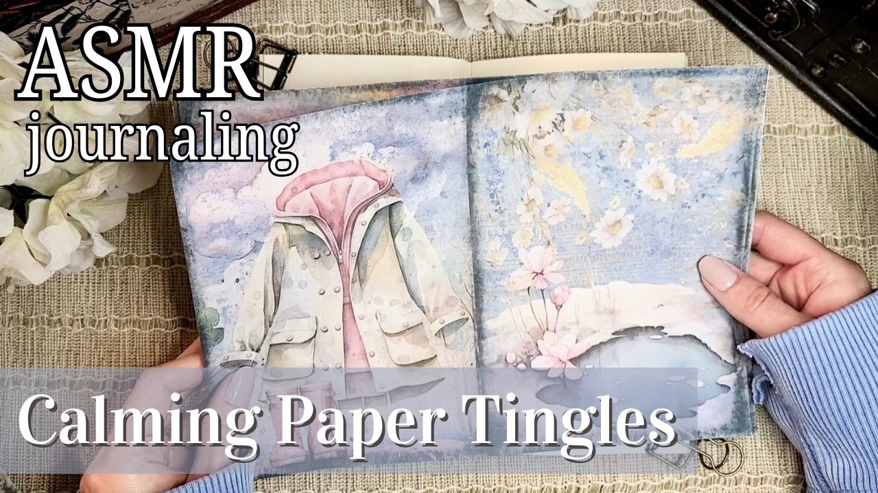 ASMR Decorating a Vintage Journal | 🌧 Rainy Day Journal | Tingle Paper ...