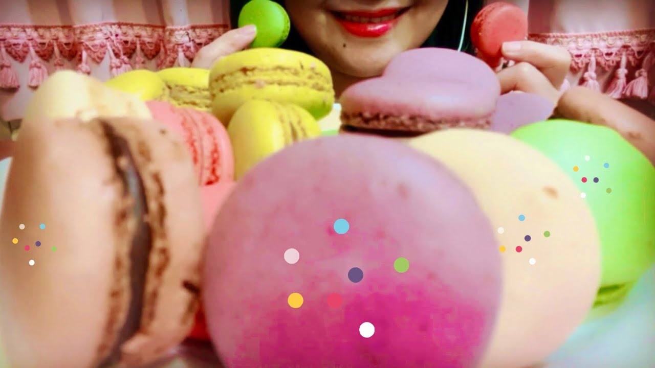 ASMR レインボーマカロン。[咀嚼音] Rainbow macarons.[EATING SOUNDS] #Eatingsounds #Mukbang #ASMR #今日熱門 - YouTube