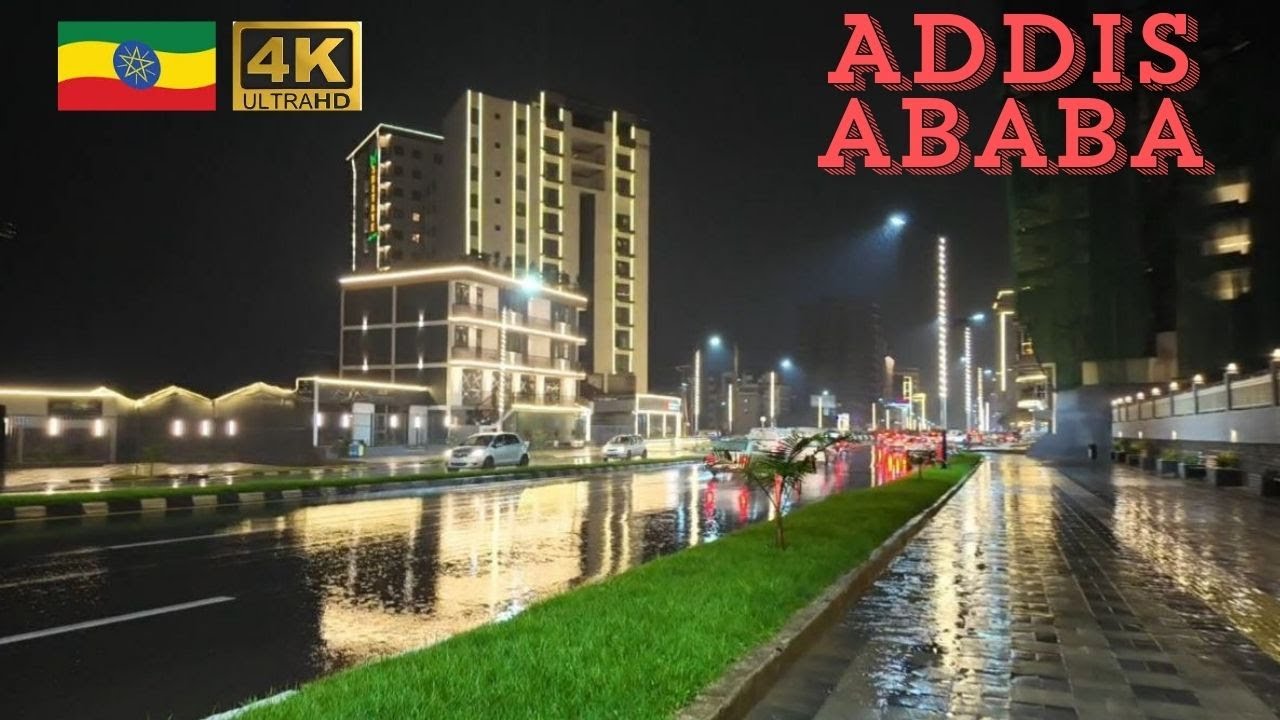 Addis Ababa, Ethiopia Wollo sefer Walking in a Rain at the Evening ...