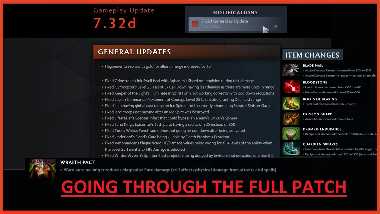 DOTA 2 - 7.32d Patch ALL Changes [Heroes, Items - Fixes] - YouTube
