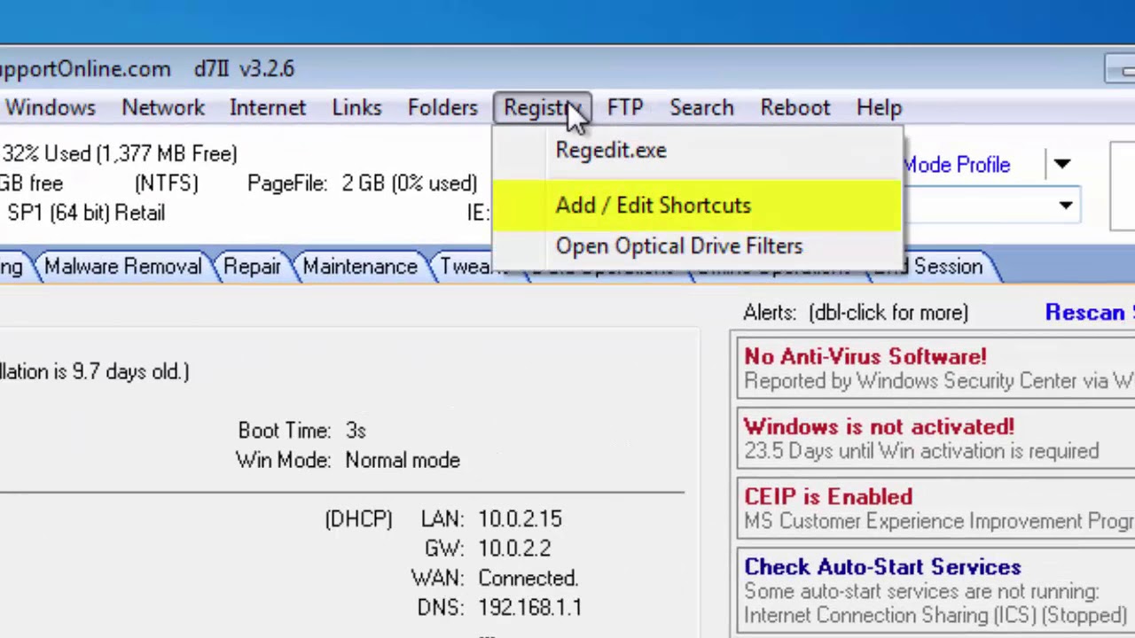 d7x Quick Tip - Registry Shortcuts - YouTube