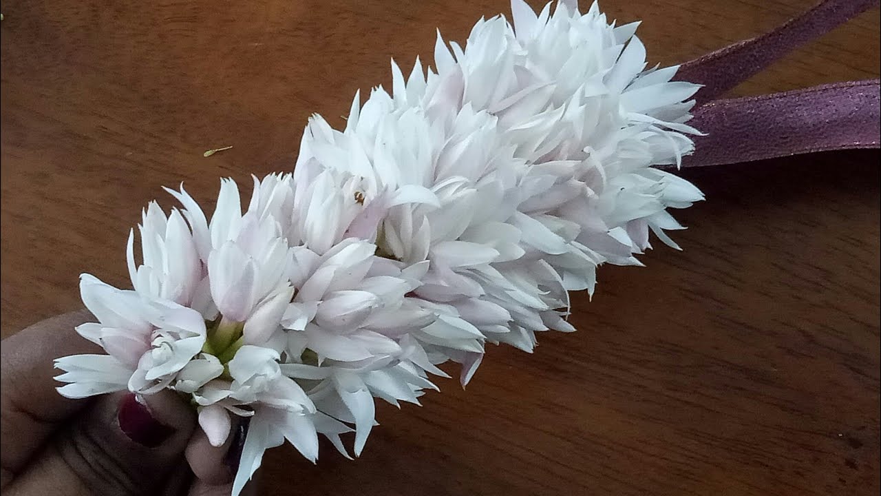 Simple way of flower garland tying || Sulabamaga poo maalai katuvathu ...