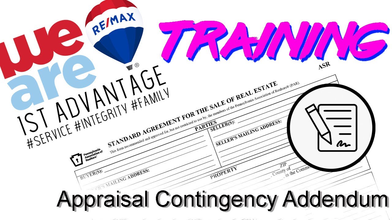 PA Appraisal Contingency Addendum - TRAINING - YouTube