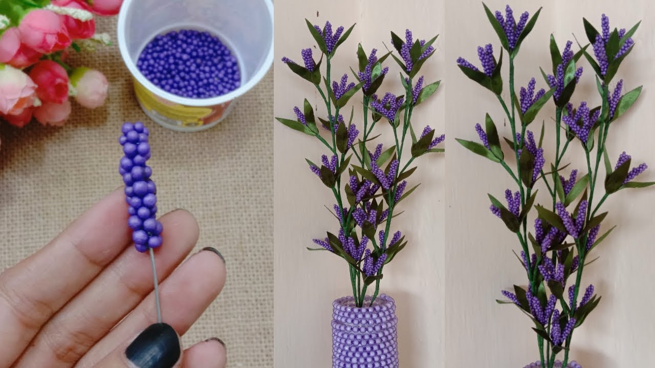 Design Flowers from mini foam Granules || Bunga dari Butiran Busa mini ...