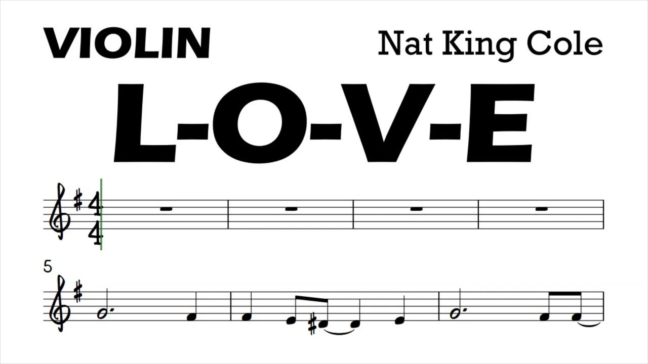 L-O-V-E Nat King Cole Violin Sheet Music Backing Track Play Along ...