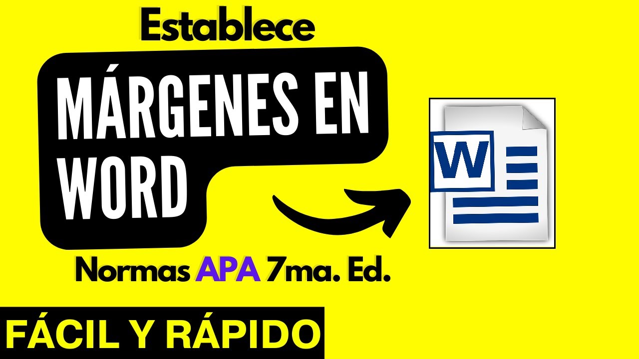 CÓMO ESTABLECER LOS MÁRGENES EN WORD SEGÚN NORMAS APA 7ma. (SÉPTIMA ...