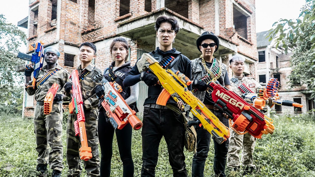 LTT Game Nerf War : Couple Warriors SEAL X Nerf Guns Fight Crime Mr ...