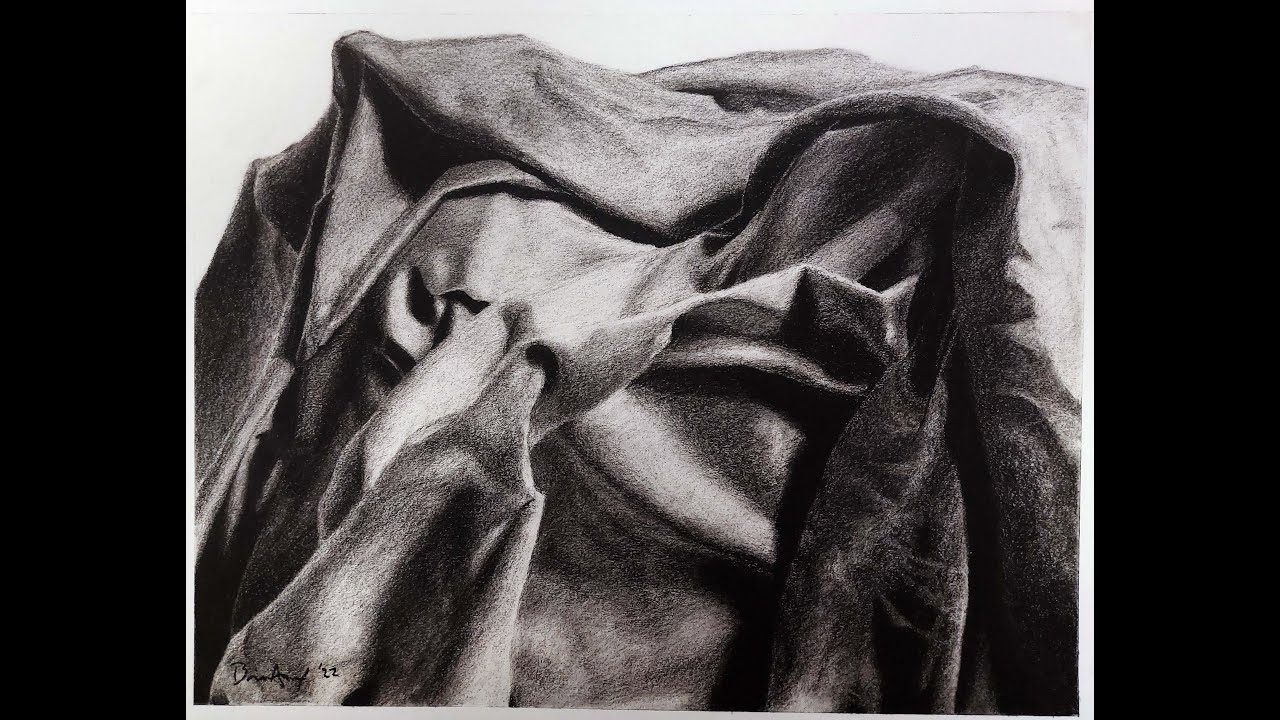 Drawing Cloth in Charcoal - YouTube