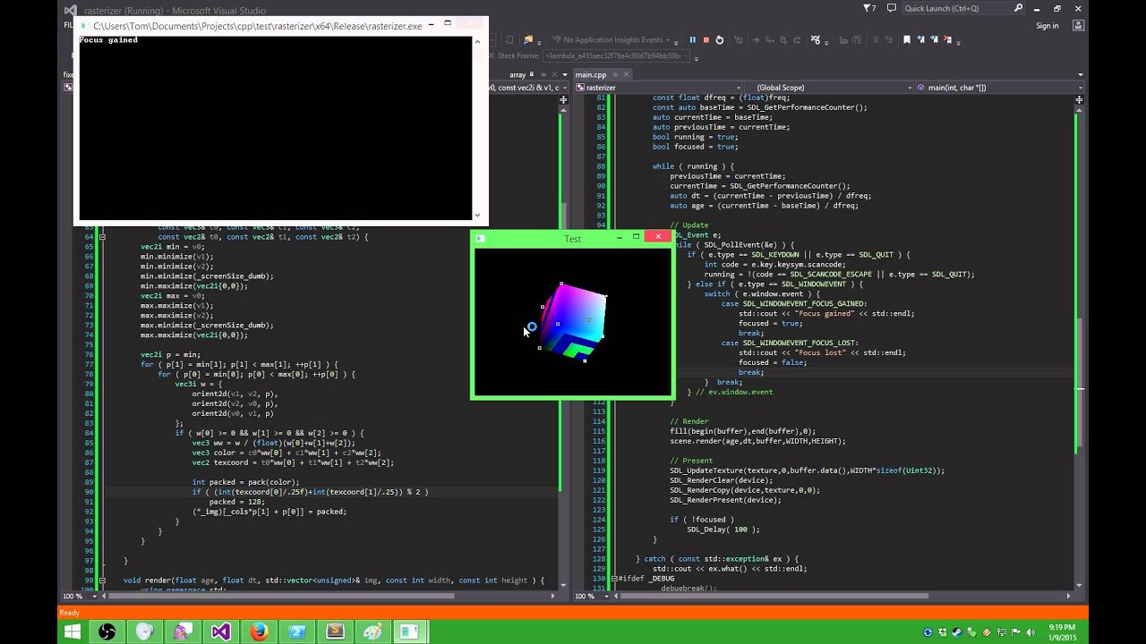 Csdl2 Software Rasterizer Youtube
