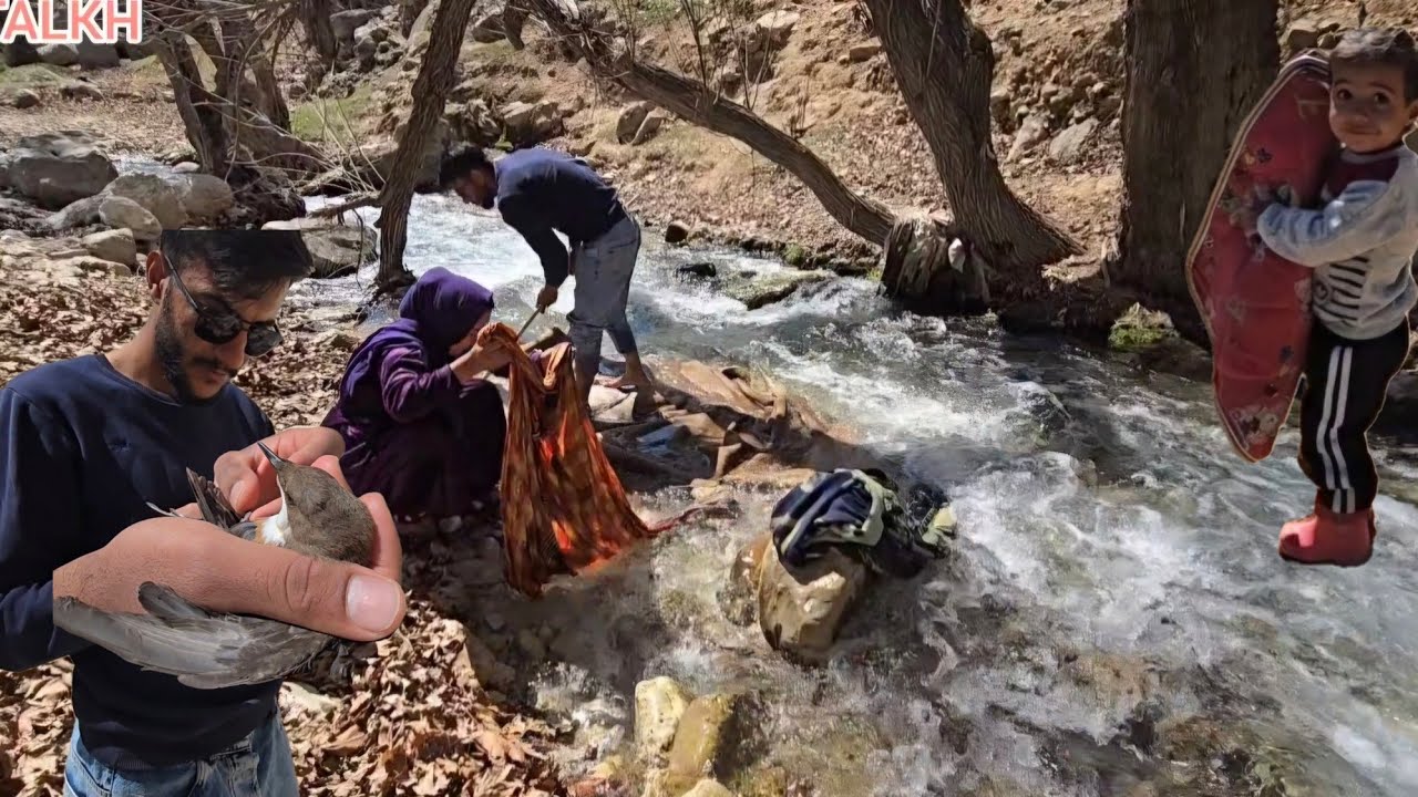 A trip to nature: Zahra and Meysam go to the spring to wash their ...
