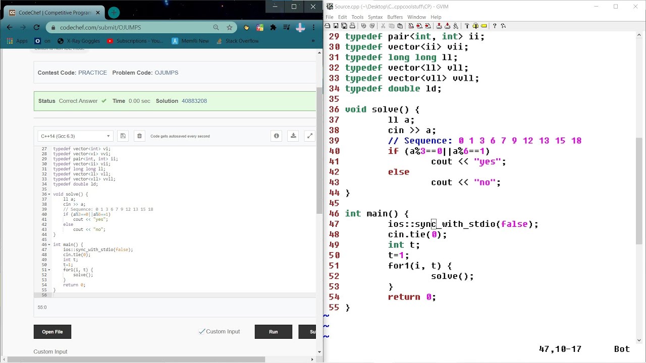 Solving Codechef Chef Jumping Ojumps Youtube 1120