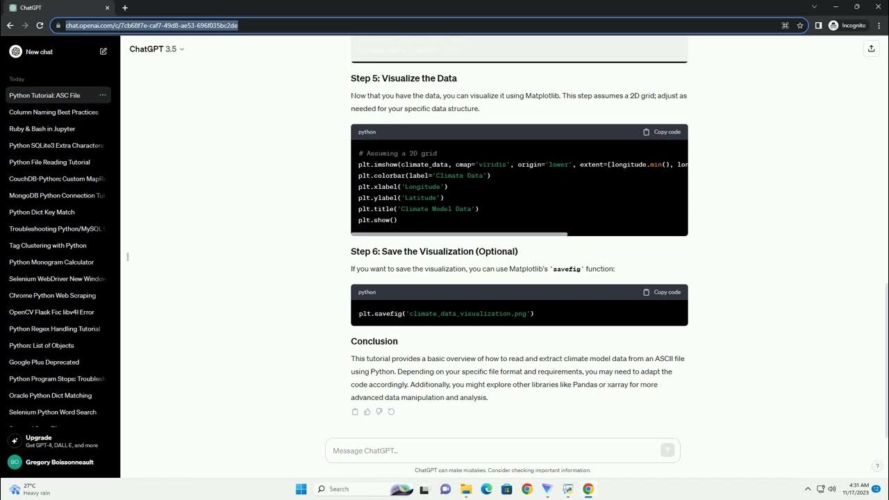 How to read extract climate model data in asc file format by using Python - YouTube