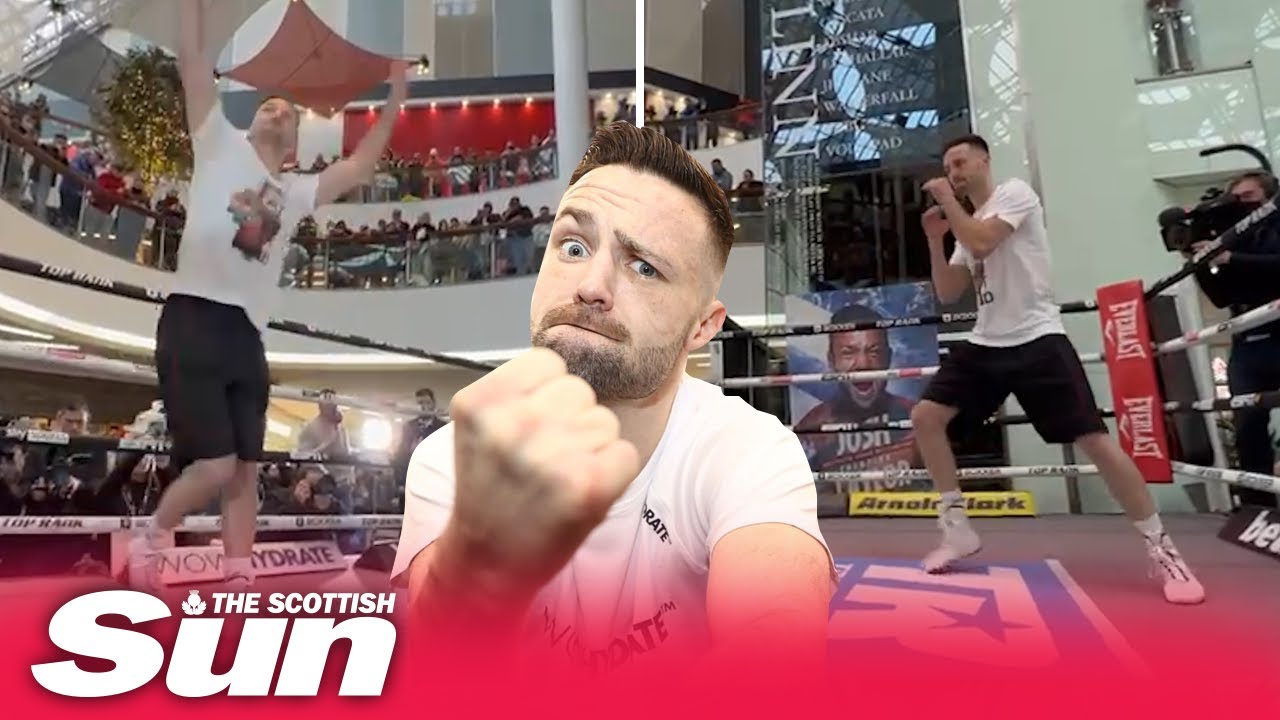 Josh Taylor training session in front of fans at St Enoch centre ...