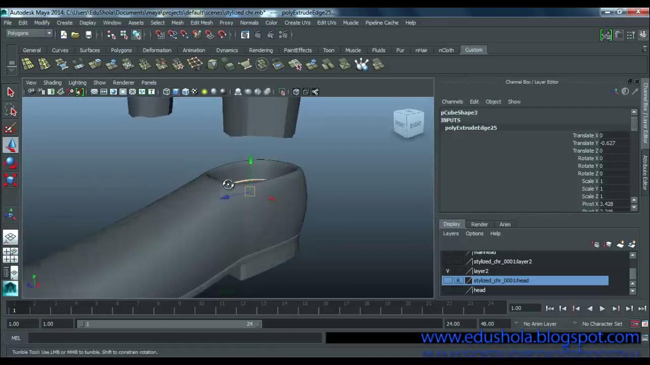 Autodesk Maya Tutorial - Modeling a stylized character (easiest) part 5 - YouTube
