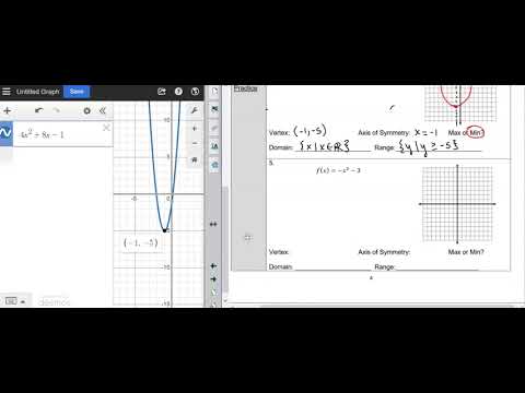 Finding the Vertex, Axis of Symmetry and Maximum or Minimum - YouTube