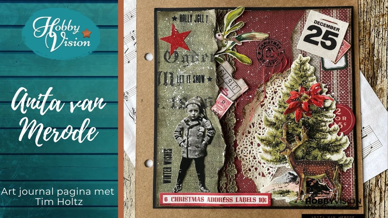 FBLive - Art Journal pagina met Tim Holtz door Anita - 23 dec - YouTube
