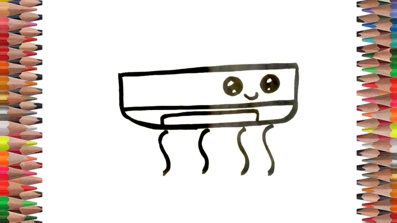 How to draw cute & easy air conditioner for kids || step by step ...