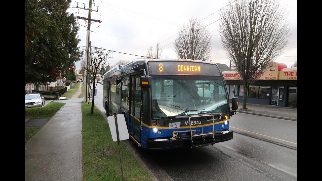 ***Rare Sight*** Translink 2018 Novabus LFS HEV - V18342 on route 8 ...