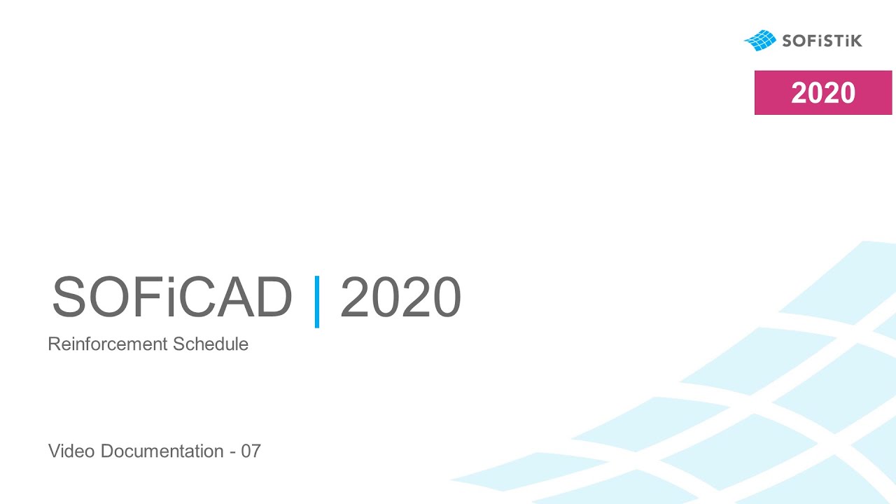 07 SOFiCAD | 2020 - Reinforcement Schedule - YouTube
