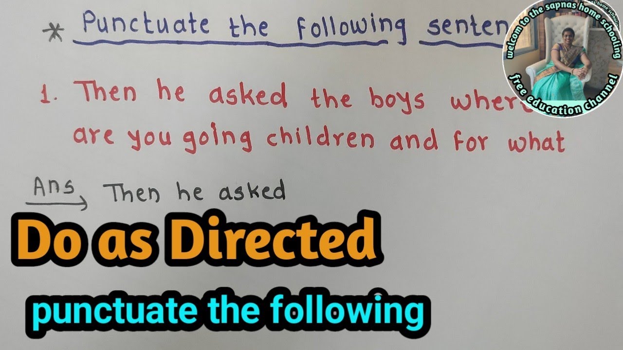 English Grammar Punctuate the following - YouTube