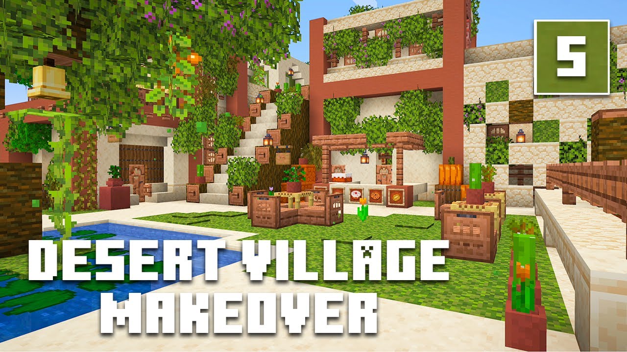 Desert Oasis Town Centre + Bakery Build - Let's Play Minecraft 1.20 ...