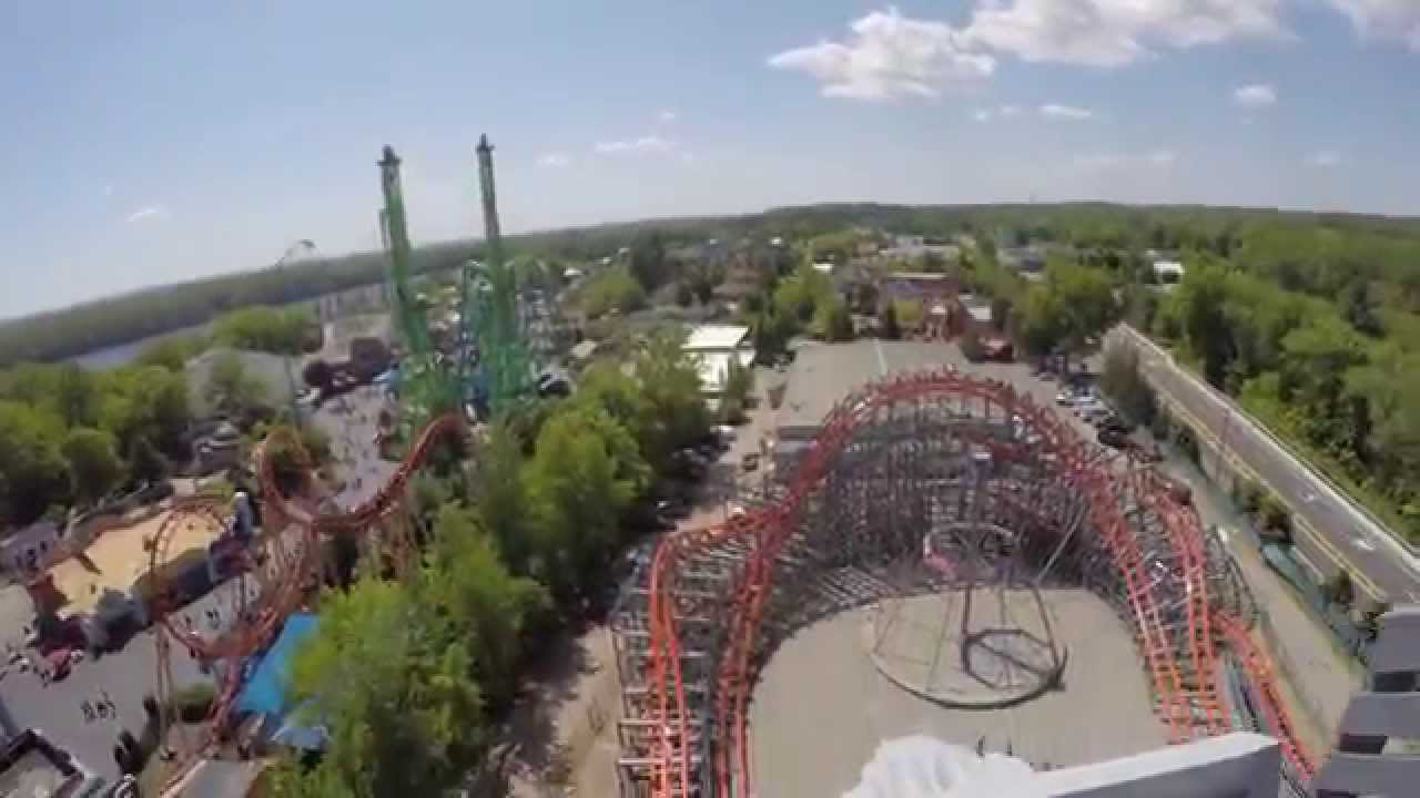 Wicked Cyclone Six Flags New England POV 4K Ultra HD - YouTube