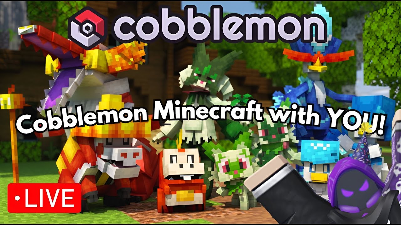[🔴LIVE] Pokémon BUT in Minecraft With Viewers! (Cobblemon) - YouTube