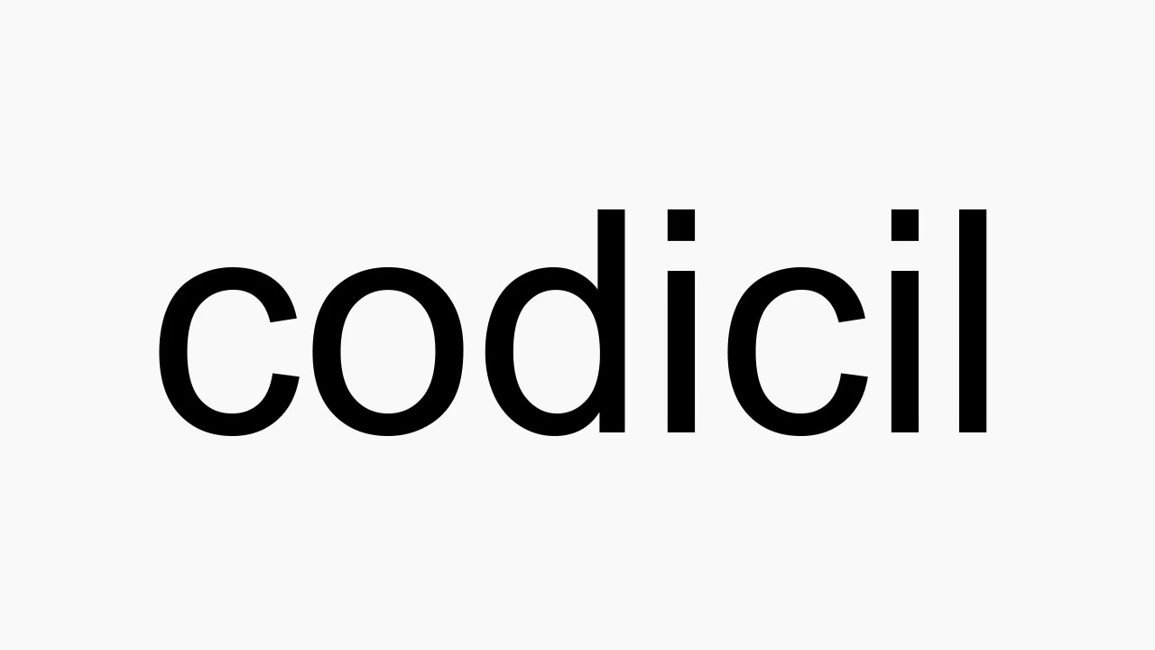How to pronounce codicil - YouTube