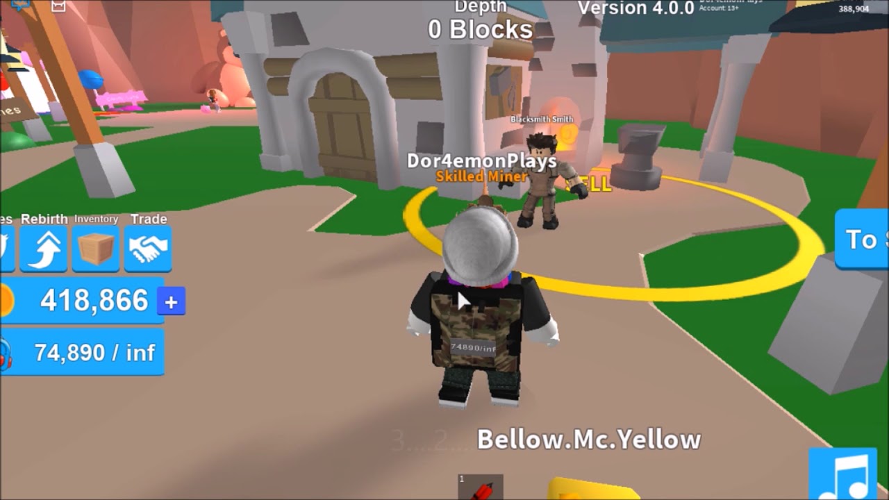 MY FIRST ROBLOX VIDEO | GETTING INFINITE BACKPACK | ROBLOX Mining ...