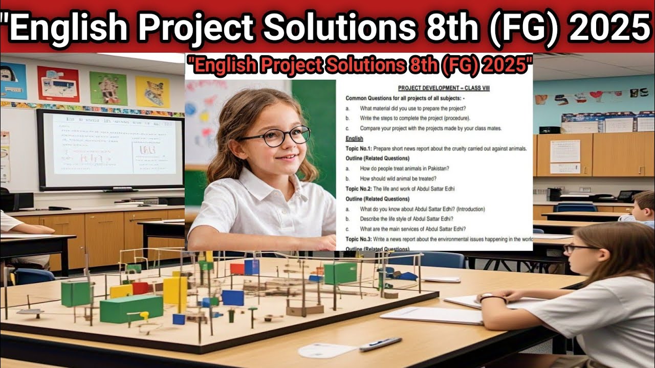 "English Project Model Solutions for Class 8th (FG) 2025 - YouTube