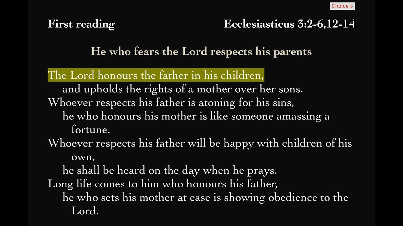 Sunday Reader's Prep First Reading Feast Of The Holy Family Friday 30 ...