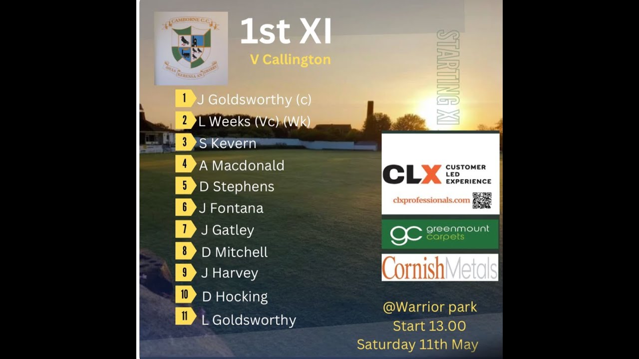 Camborne CC 1st XI v Callington CC 1st XI - YouTube