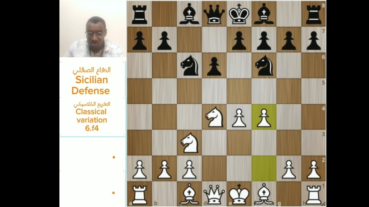 الدفاع الصقلي sicilian defense التفريع الكلاسيكي classical variation ...