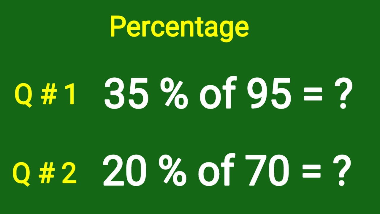 How to Solve Percentage Questions || Mathematics Percentage Trick # ...