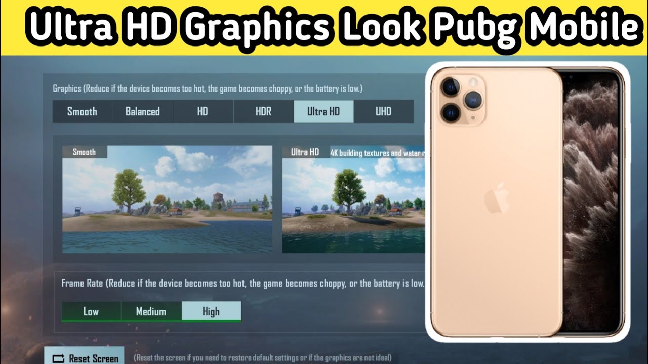 Ultra HD Graphics in Pubg Mobile New Look Ft. I Phone 11 pro Max | High ...