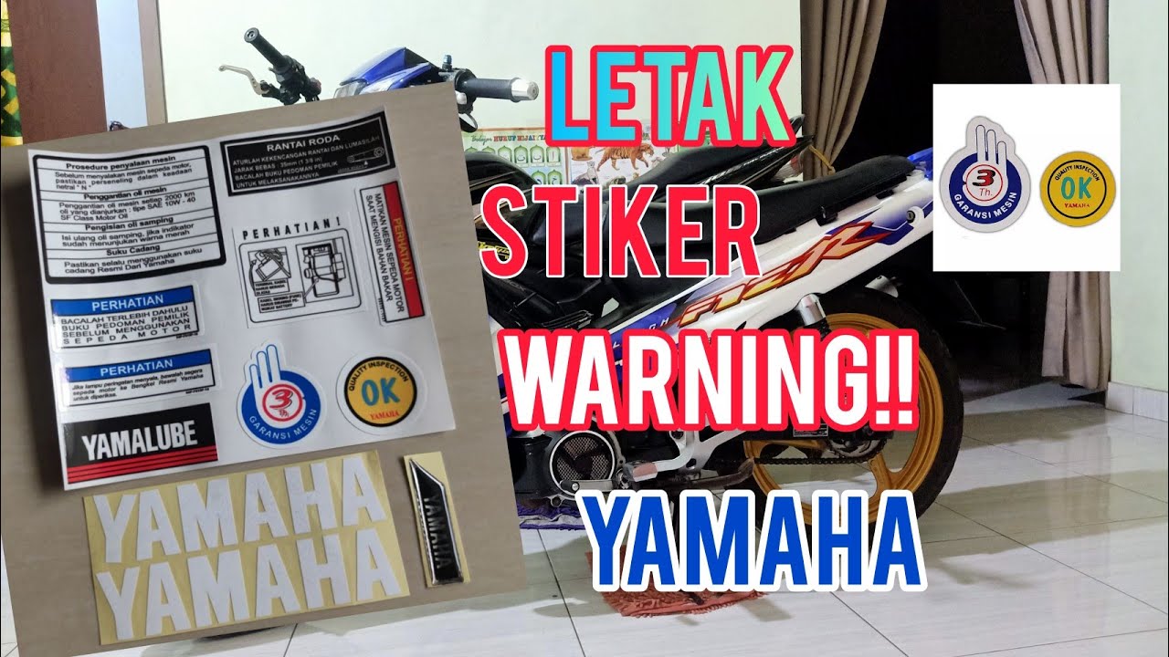 Pasang/letak stiker warning!! yamaha fiz R agar terlihat original - YouTube