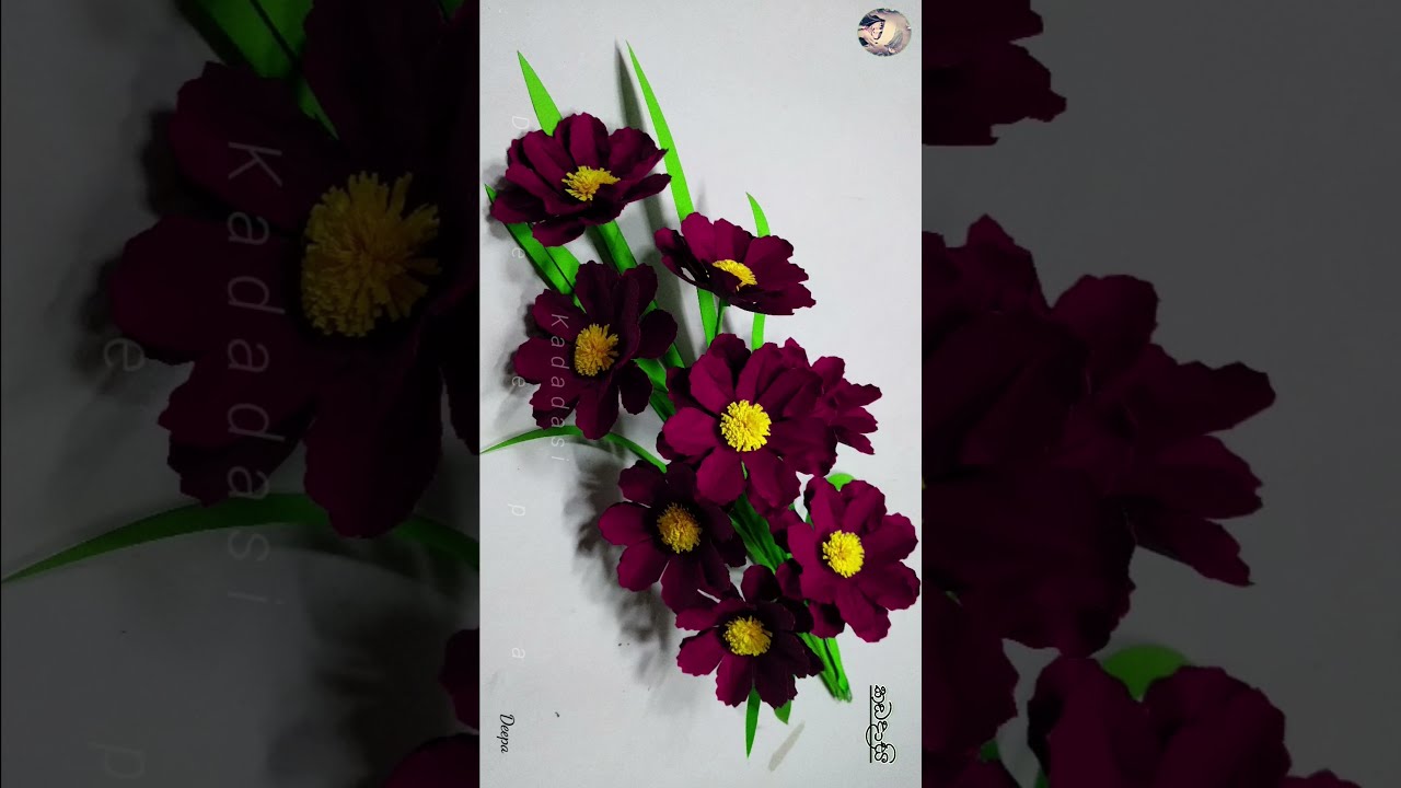 how to make beautiful paper flowers easy / mal nirmana a4 nirmana - YouTube