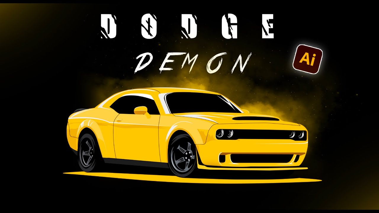 Dodge Demon Digital illustration [Adobe illustrator] - YouTube