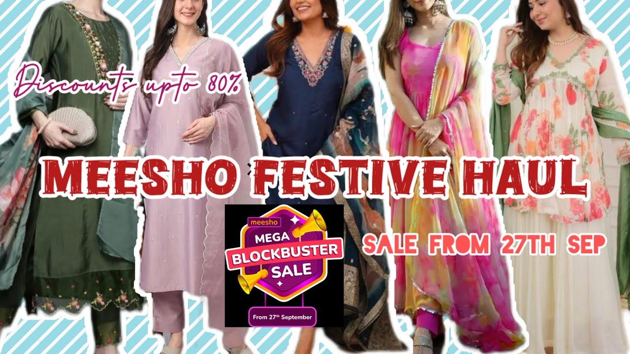MEESHO Mega Blockbuster SALE is Live Now | Festive Kurta Set meesho ...