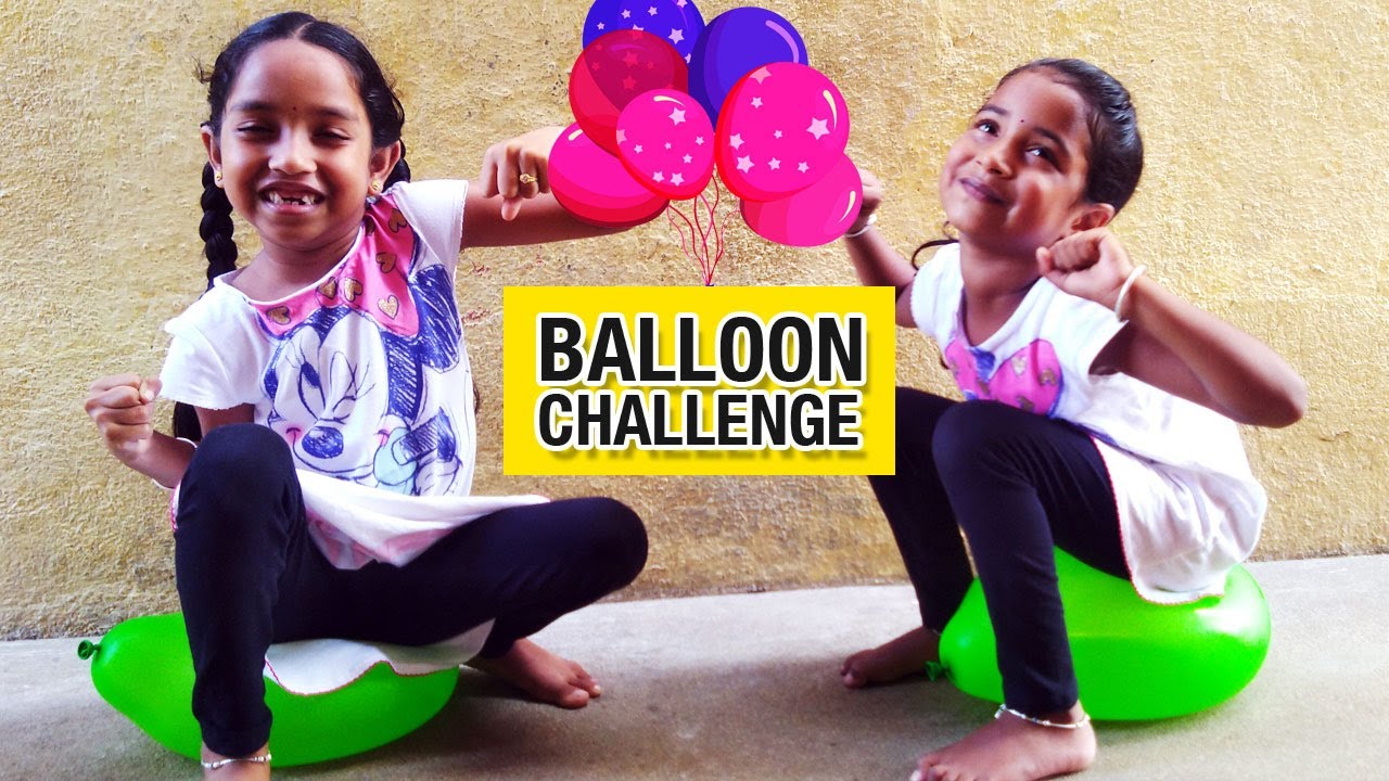 BALLOON CHALLENGE | Kids Fun Balloon Blast challenge | Sivala Sisters ...