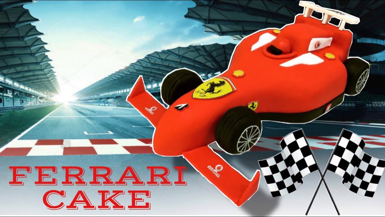 Ferrari race car cake | easy Ferrari cake tutorial | step by step ...