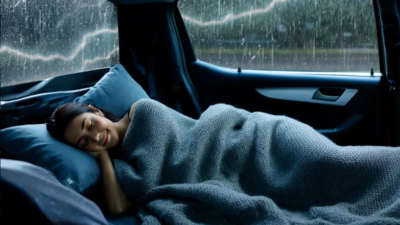 Rain Sounds and Thunder For Sleep // Powerful Rain Thunder Sounds for ...